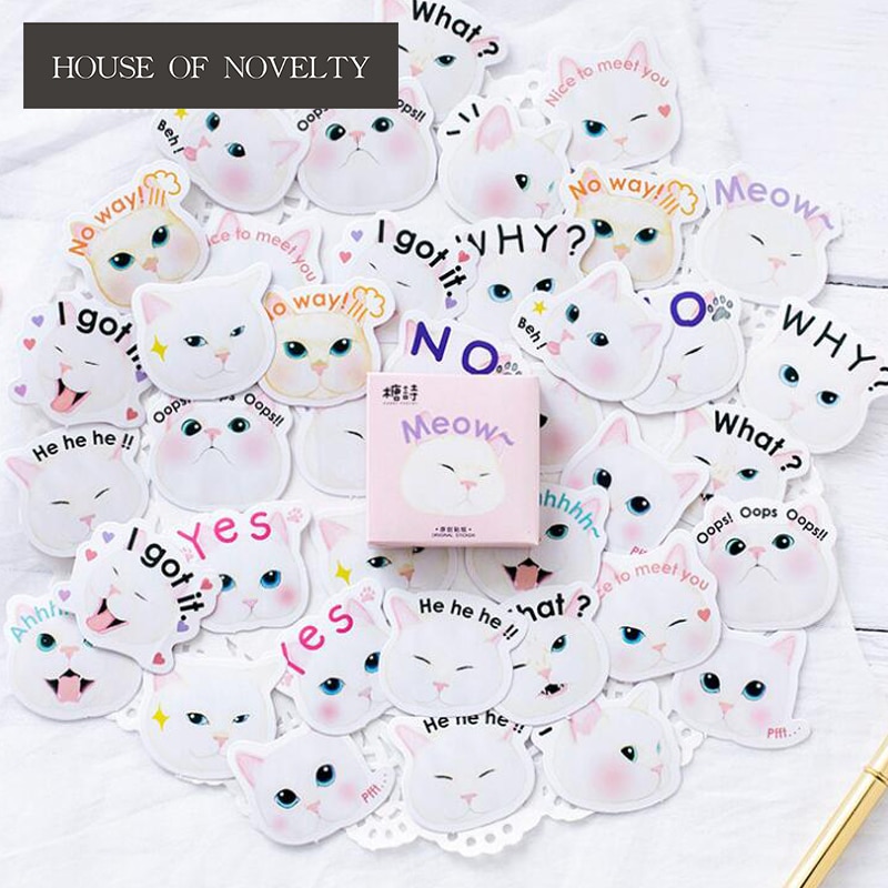 So Cute Meow Cat Decorative Stickers Adhesive Stic... – Vicedeal