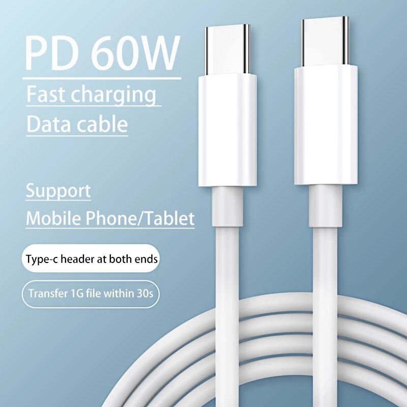 60W USB Type C To USB C Cable USB-C PD Fast Chargi... – Grandado