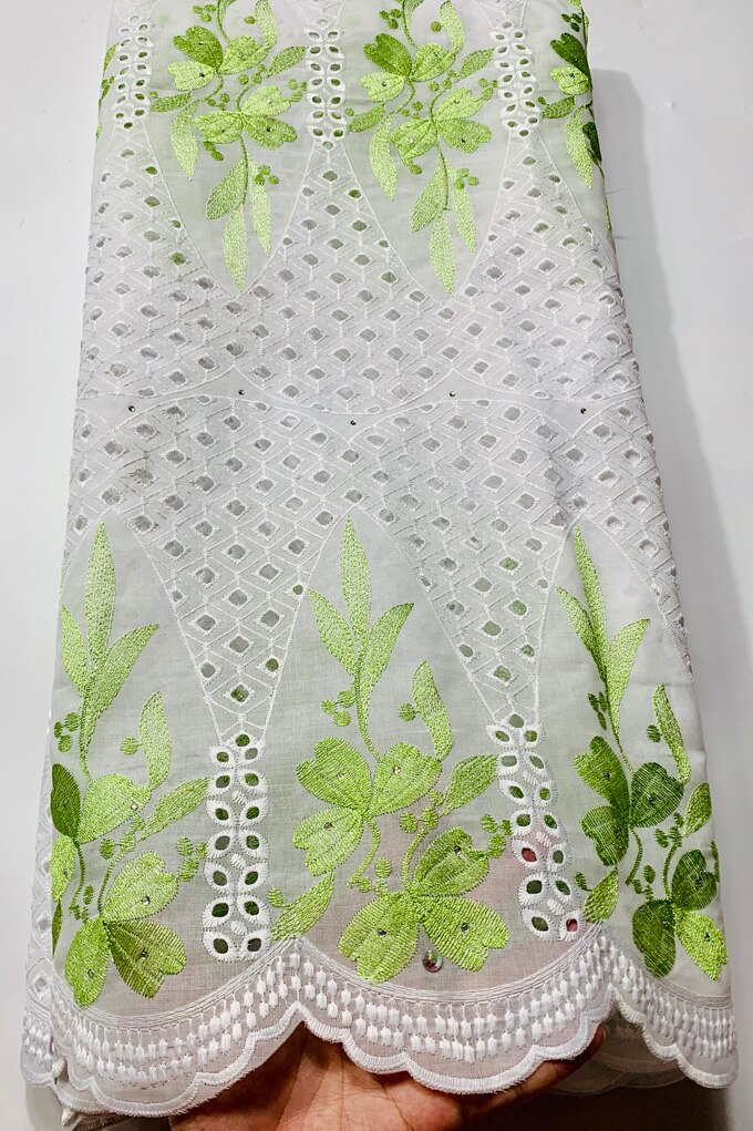 White Blue African Lace Fabric Lace Embroidery Cot... – Grandado