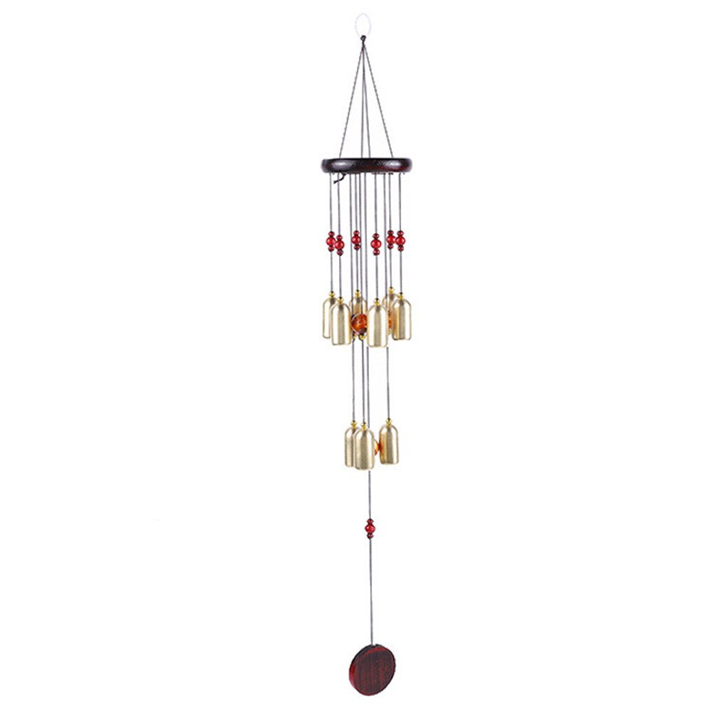 Wooden wind chimes double layer 9 copper bell pend... – Vicedeal
