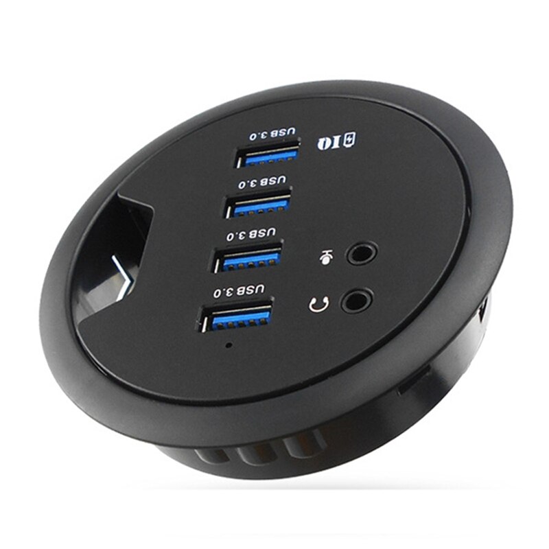 Mounting In-Desk 4 Ports USB 3.0 Hub External Expa... – Grandado