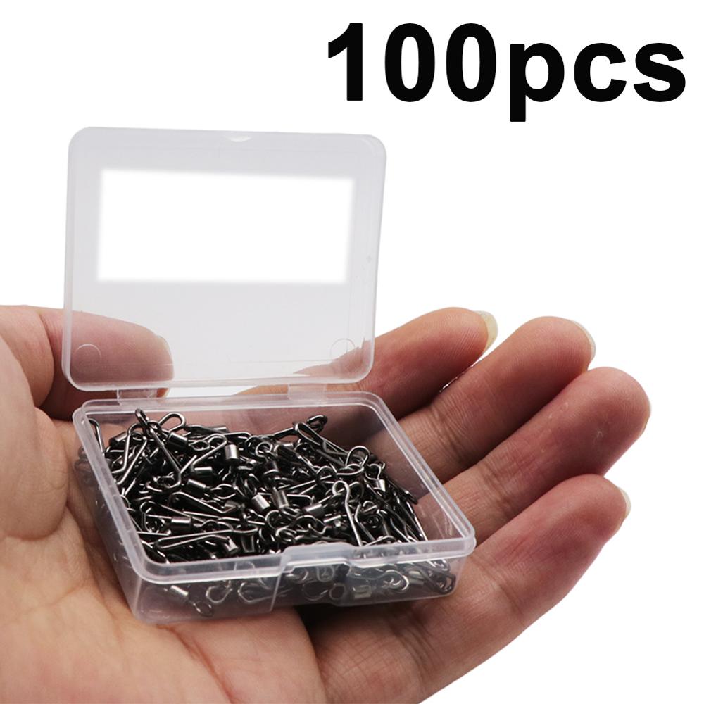 50-100pcs/box Stainless Steel Fishing Swivels Snap... – Vicedeal