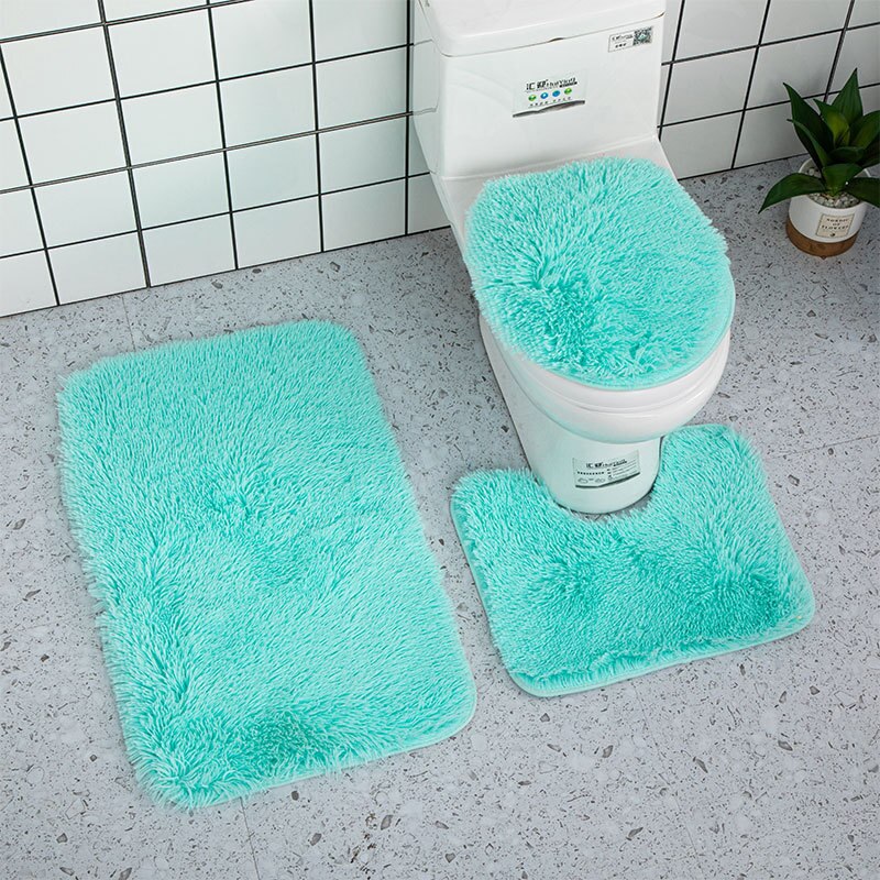 3pcs/set Colorful Bathroom Mat Set Flannel Shower ... – Grandado