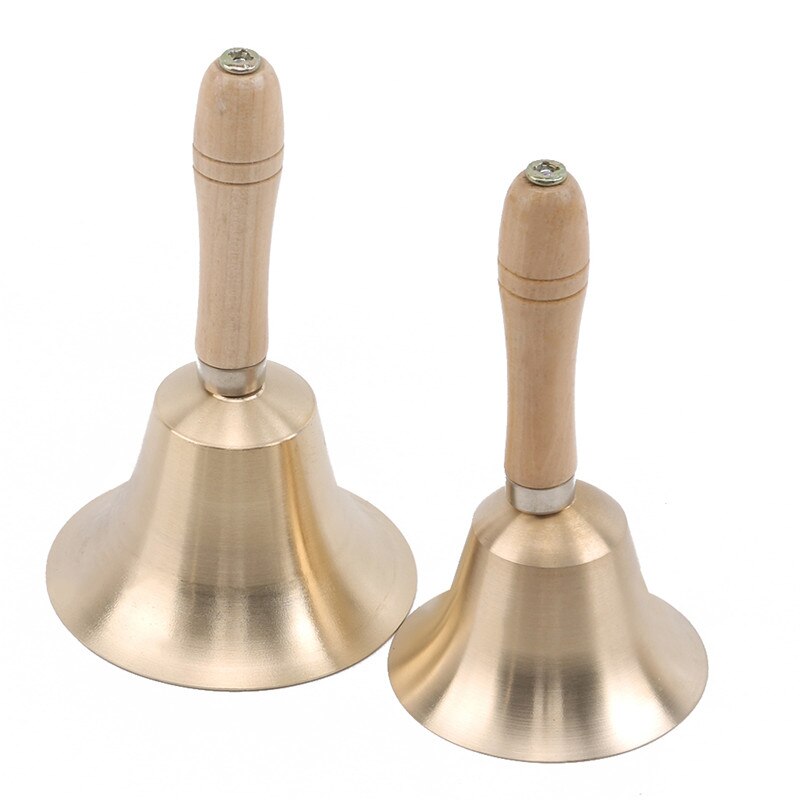 8 / 9.5cm Christmas Bells Wooden Handle Copper Bel... – Grandado