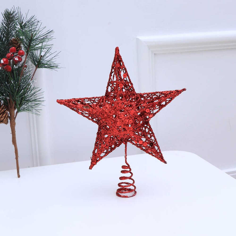 20cm Star Tree Topper 5 Pointed Glitter Treetop Sh... – Grandado