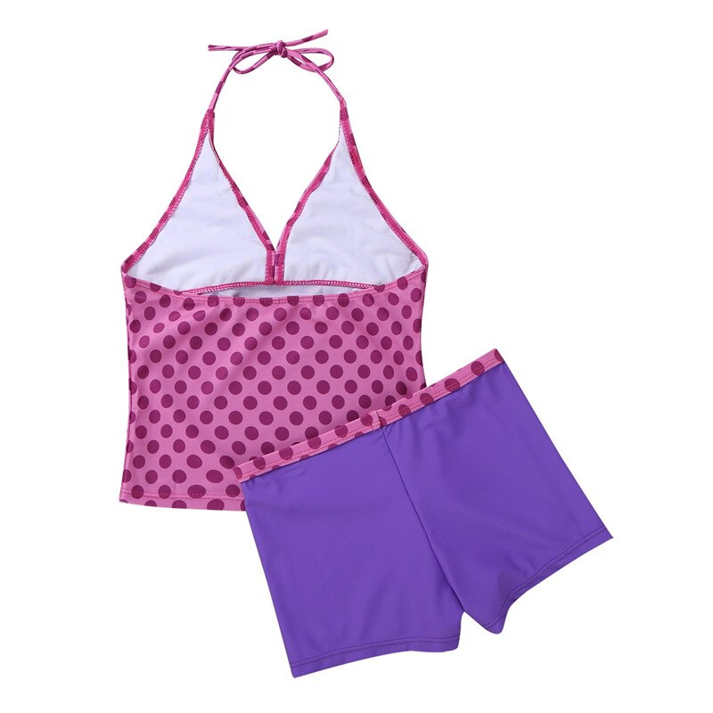 Tankini de lunares para niñas, traje de baño morad... – Grandado
