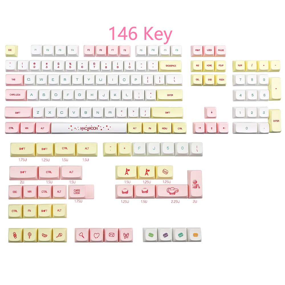 dye Subbed PBT Keycap 146 Key XDA Profile Keycaps ... – Grandado