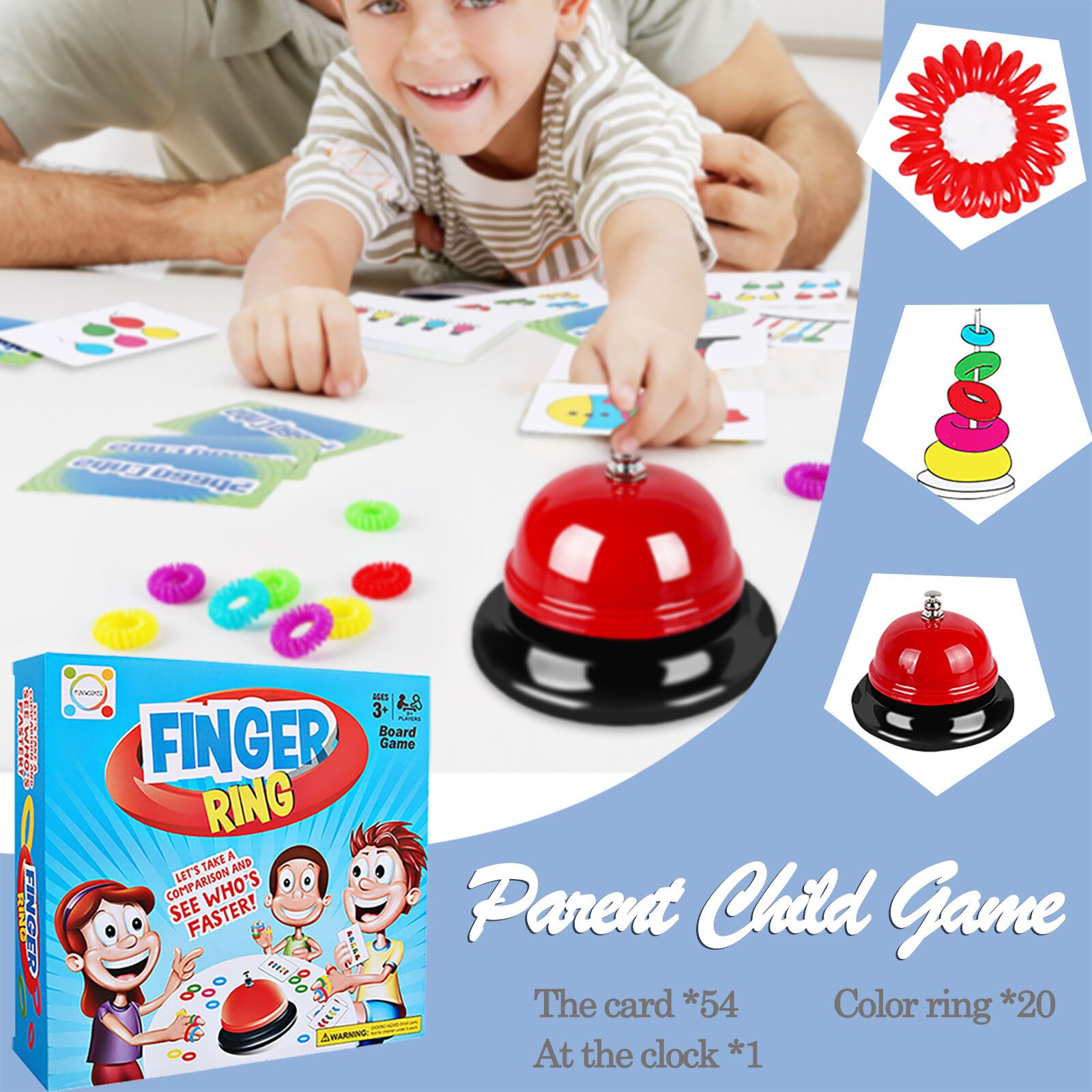 Children's Reaction Concentration Toy Finger Ring ... – Vicedeal