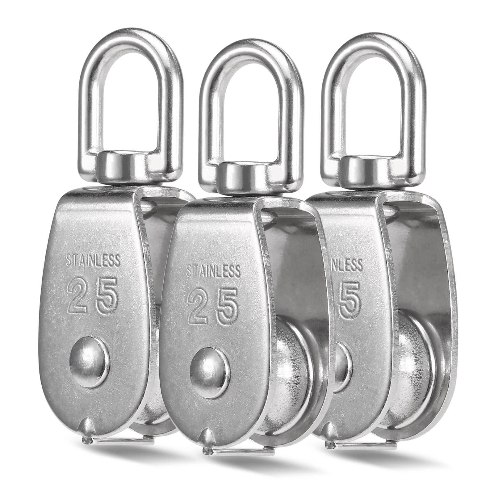 3PCS Lifting Single Pulley Stainless Steel Heavy D... – Vicedeal