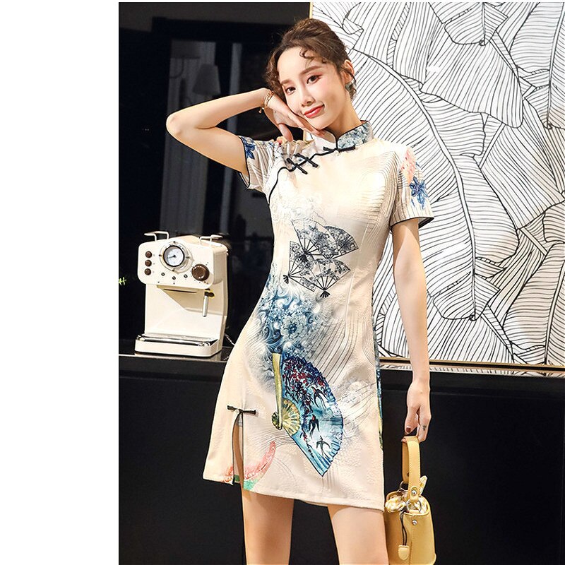 Sheng Coco Mini Loose Chinese Cheongsam Dresses Lo... – Grandado