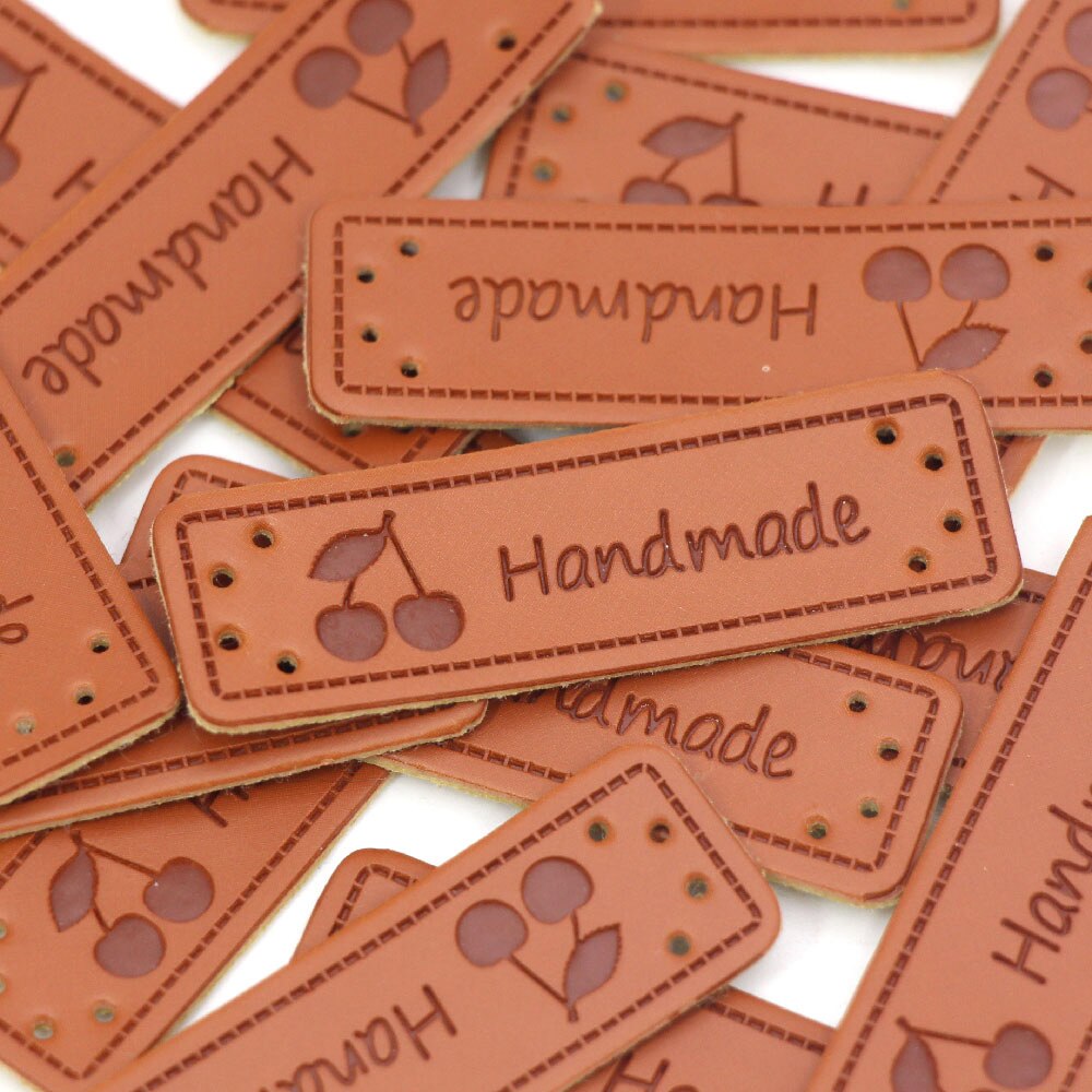 50Pcs 50x15mm Handmade Tags PU Faux Leather Labels... – Grandado