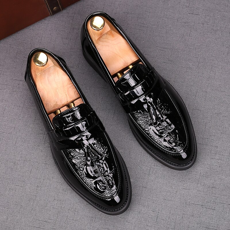 Wedding Shoes For Men Unique Black Metal Button De... – Vicedeal