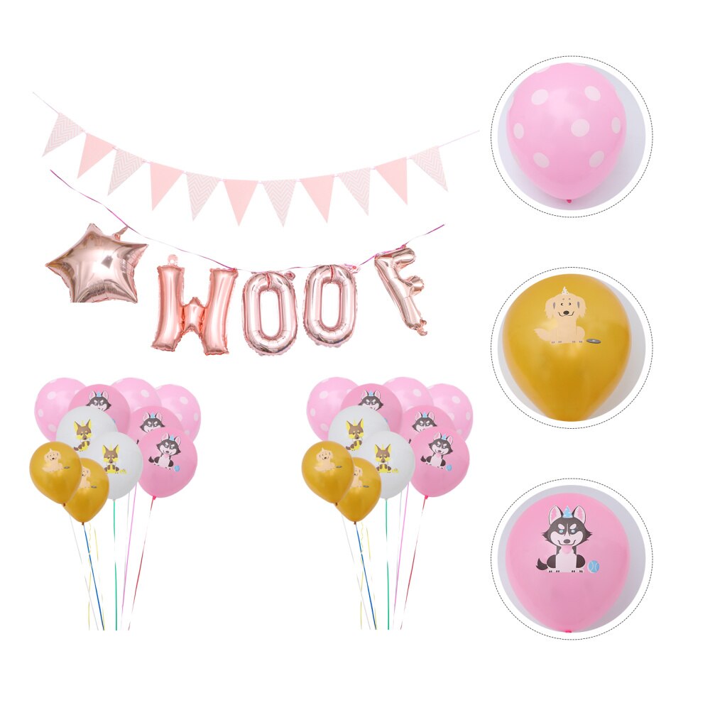 1 Set WOOF Letter Balloon Combination Set Pet Dog ... – Vicedeal