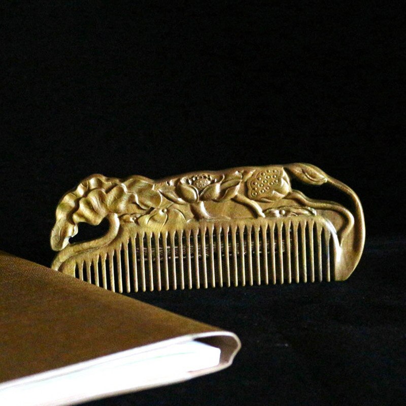 Chinese Craft Wood Comb Hair Lotus Double-sided Ca... – Grandado