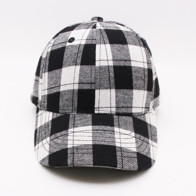 Zwarte En Witte Plaid Baseball Cap Student Mode Ho... – Vicedeal