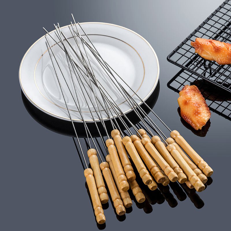 30/50Pcs Kabob Barbecue Spies Met Houten Handvat V... – Grandado