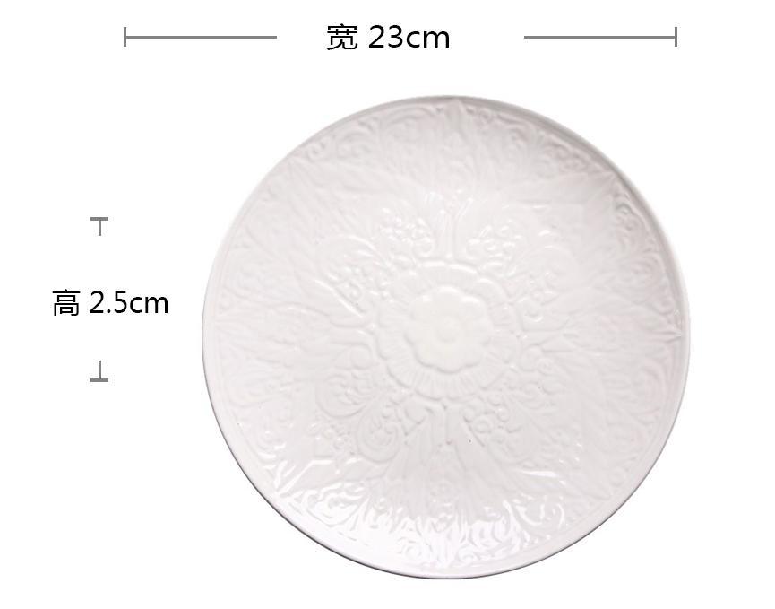 Ceramic Plates Relief Surface Dinnerware Sets Stea... – Grandado