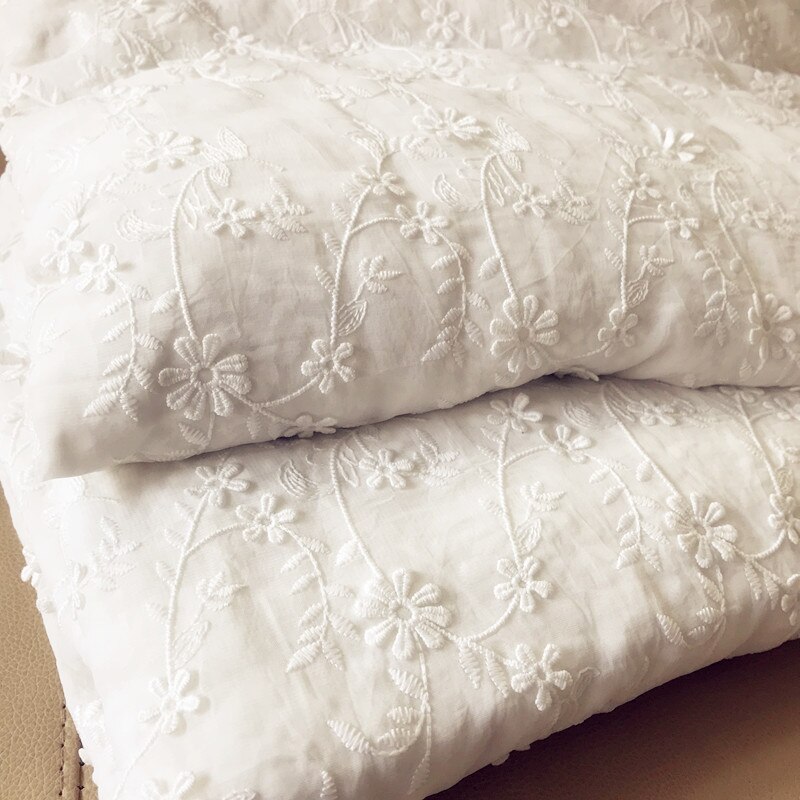 milk white Chiffon three-dimensional applique fabr... – Grandado