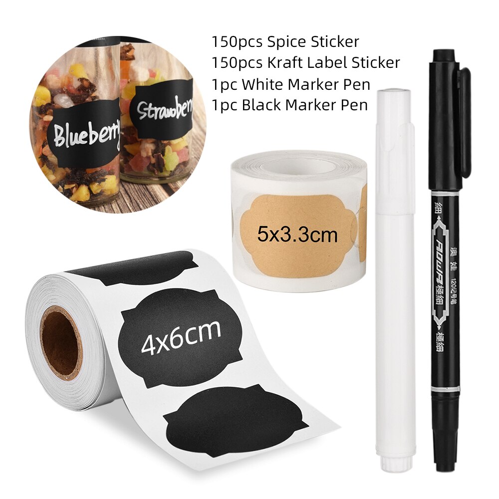 300 Stuks Verwijderbare Kraft Stickers Keuken Spic... – Grandado