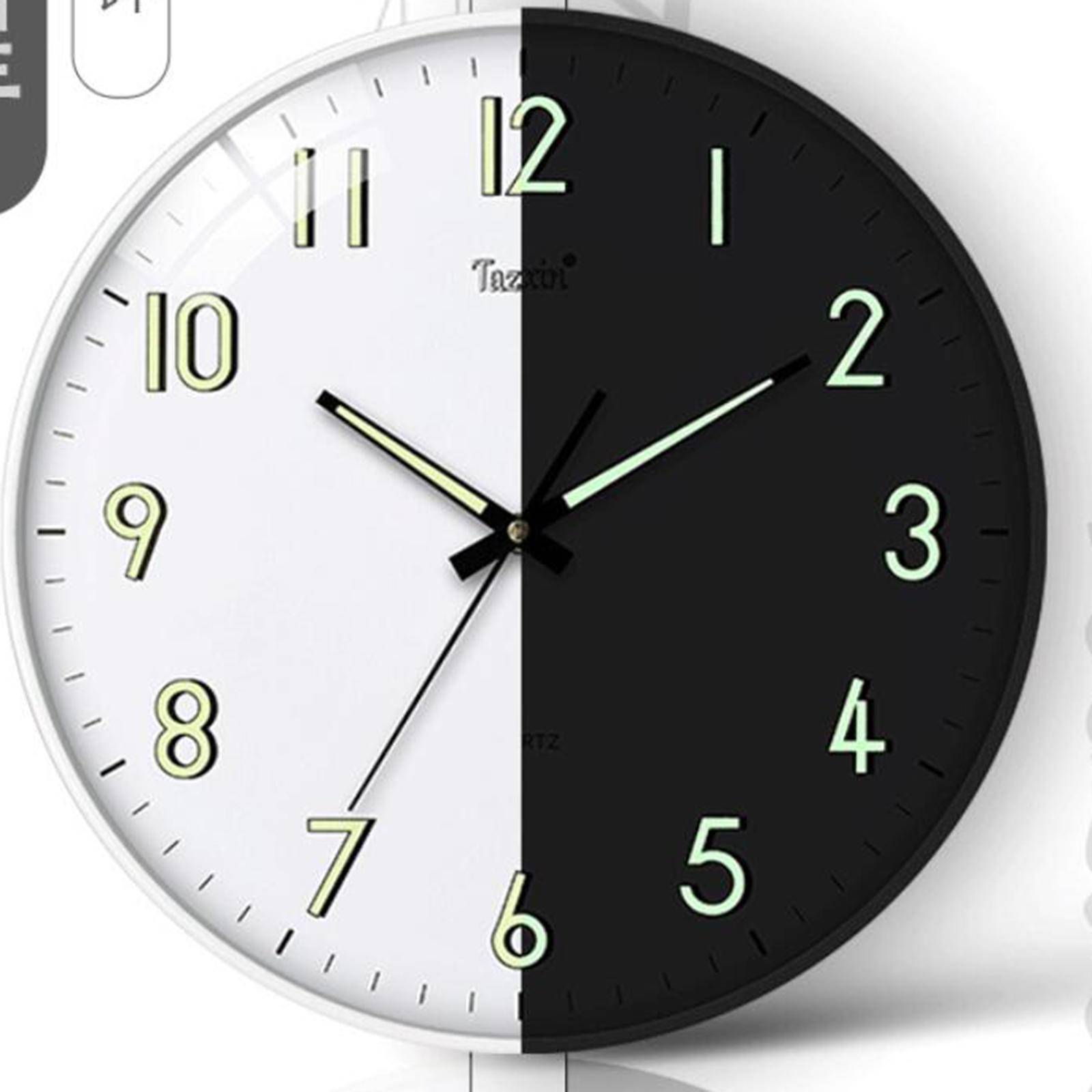 Large Wall Clock Luminous 12'' Night Light... – Grandado