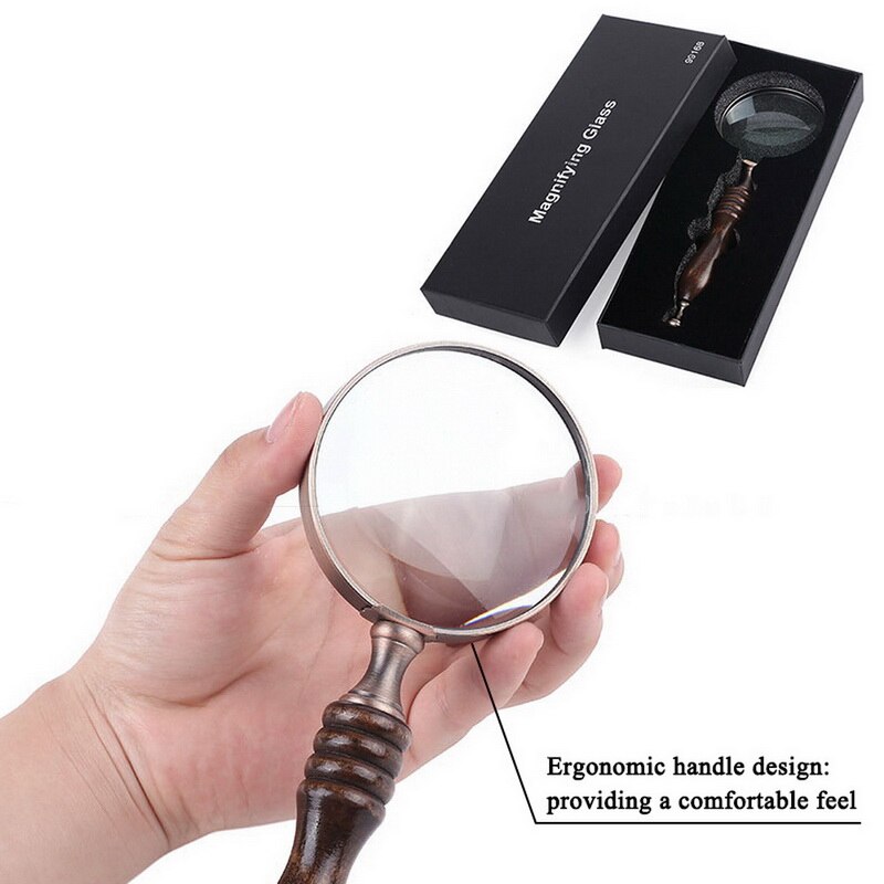 70mm 10X Map Inspection Wood Handle Handheld Magni... – Vicedeal