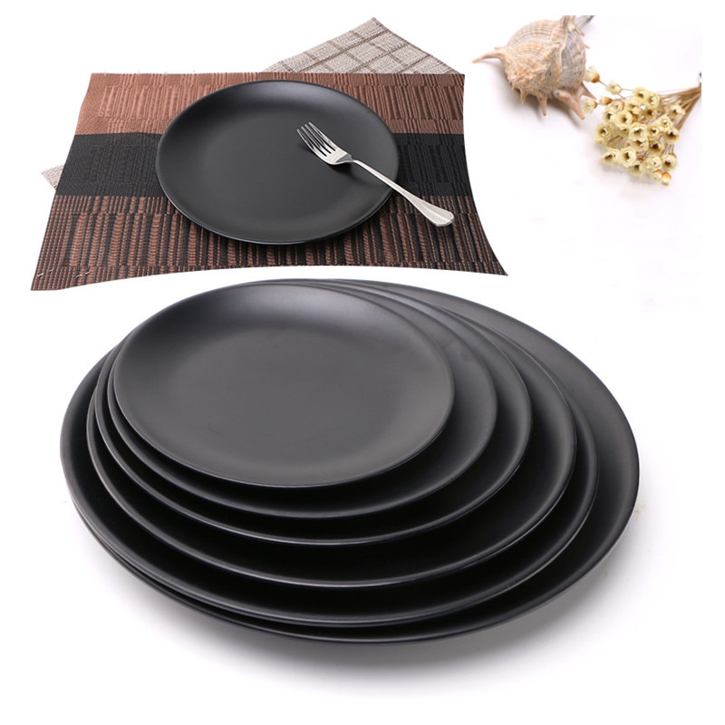 Japanese-style household black melamine tableware ... – Vicedeal