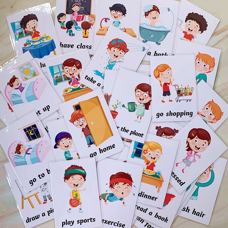 34pcs English Early Learning Flash Cards For Kids ... – Vicedeal