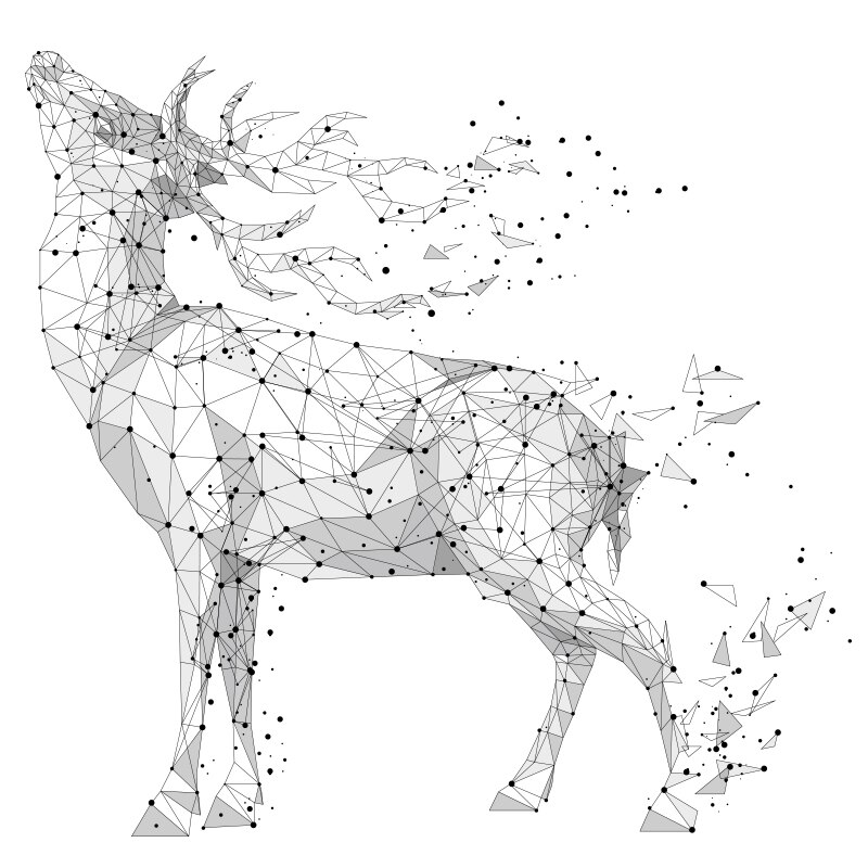 Geometric Elk Deer Animal Wall Stickers DIY Whale ... – Grandado