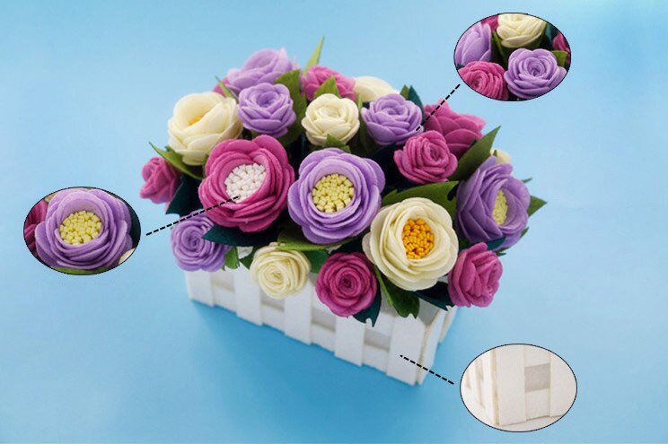 Needle Felt Pack Handmade Colorful Rose Potted DIY... – Vicedeal