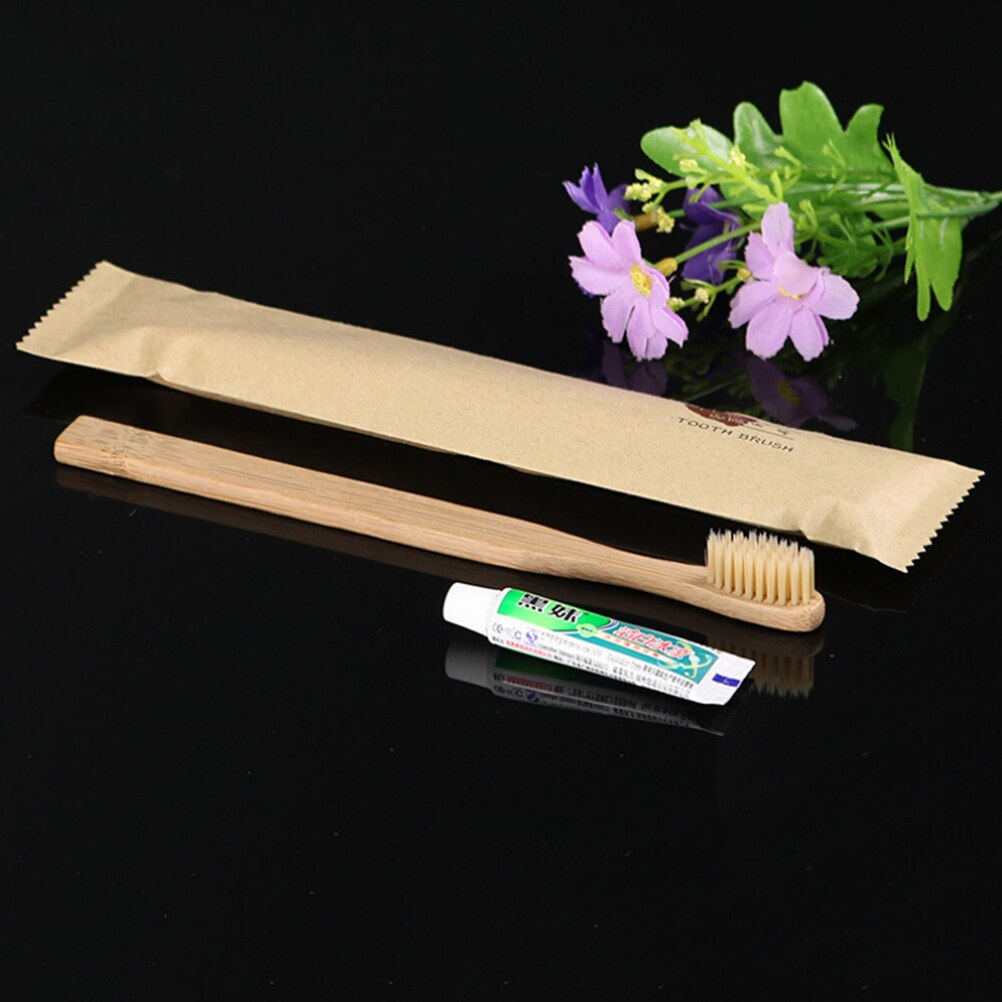 Eco-friendly bamboo fibre wooden handle toothbrush... – Grandado
