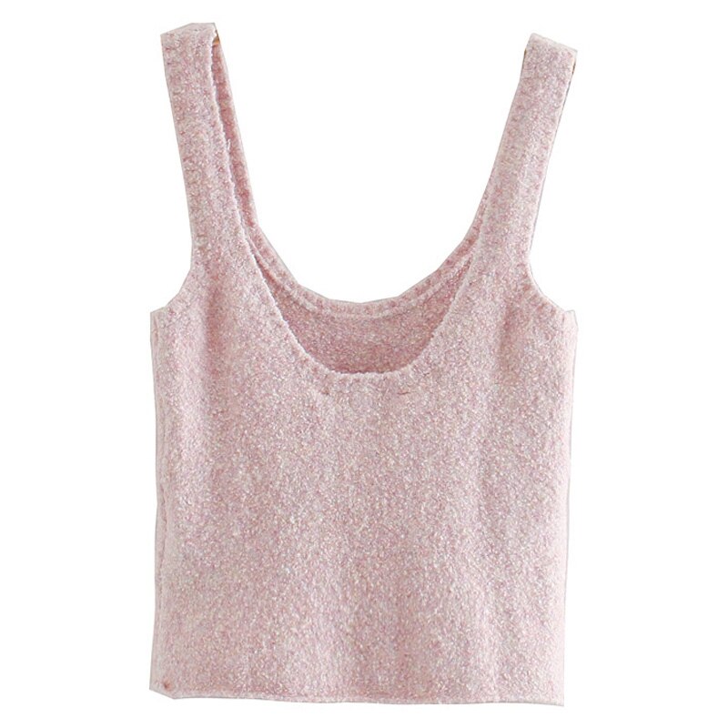 Elina Casual Slim Tank Sweaters Women Solid Pink S... – Grandado