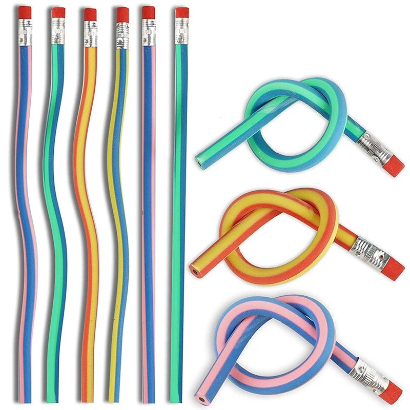 70 Pack - Soft Flexible Bendy Pencils - 6 Assorted... – Vicedeal
