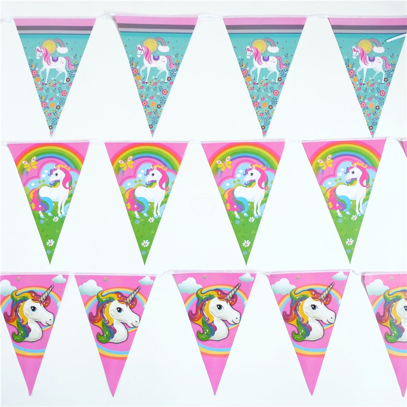 1set Unicorn horse paper banner pennant bunting Ga... – Vicedeal