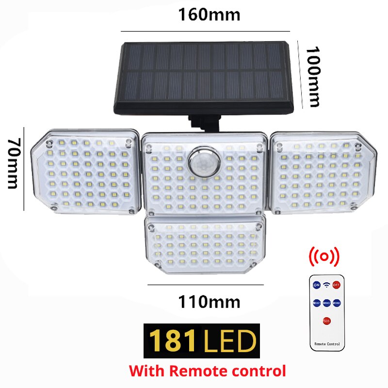 3000W 242 LED Outdoor Solar Light 4 Modes 1500W So... – Vicedeal