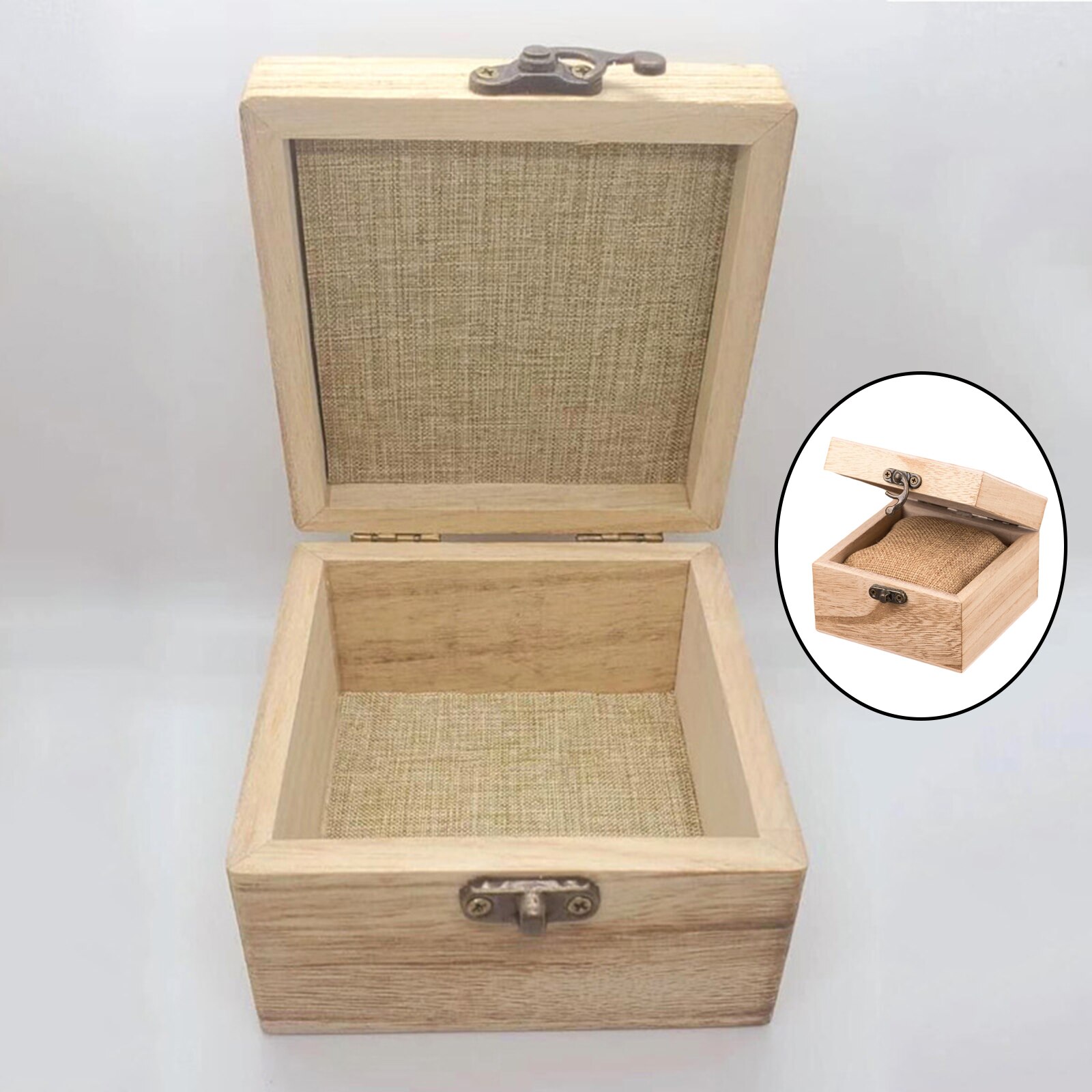 Durable DIY Unpainted Wood Watch Case Jewelry Box ... – Grandado