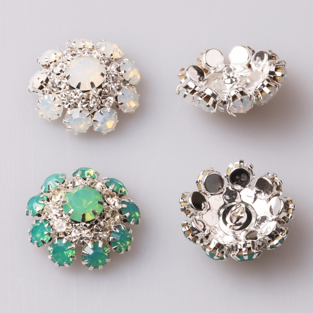 22mm 10 pcs charm Crystal blue Rhinestone Buttons ... – Grandado