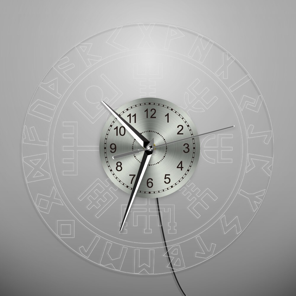 Viking Runes Acrylic LED Edge Lit Wall Clock Norse... – Grandado