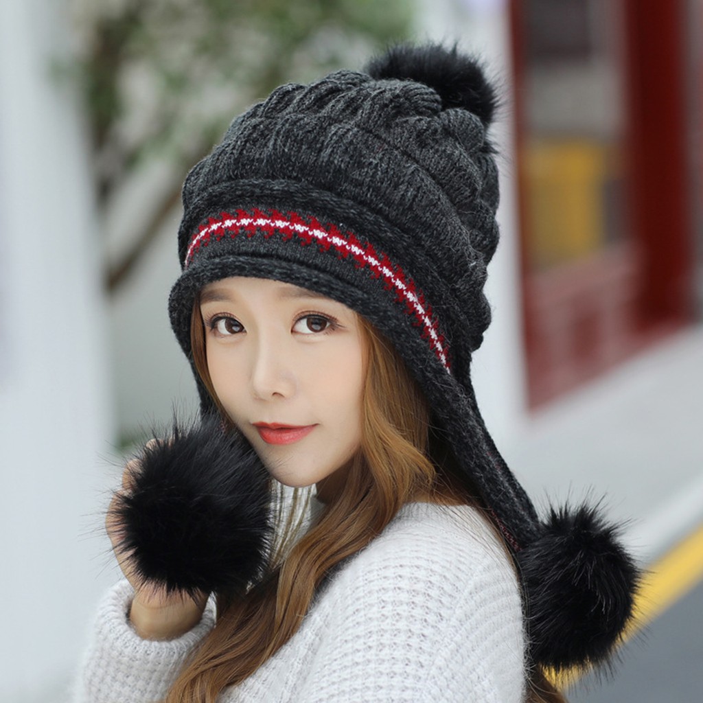 Hoed pom pom vrouwen Mode Houden Warme Winter Hoed... – Grandado