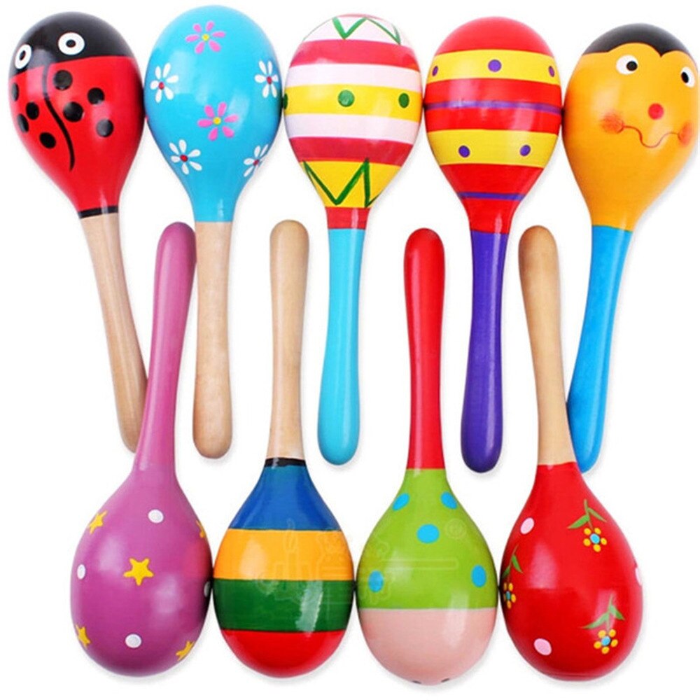 Baby Kid Wooden Ball Toy Mini Sand Hammer Rattle M... – Vicedeal