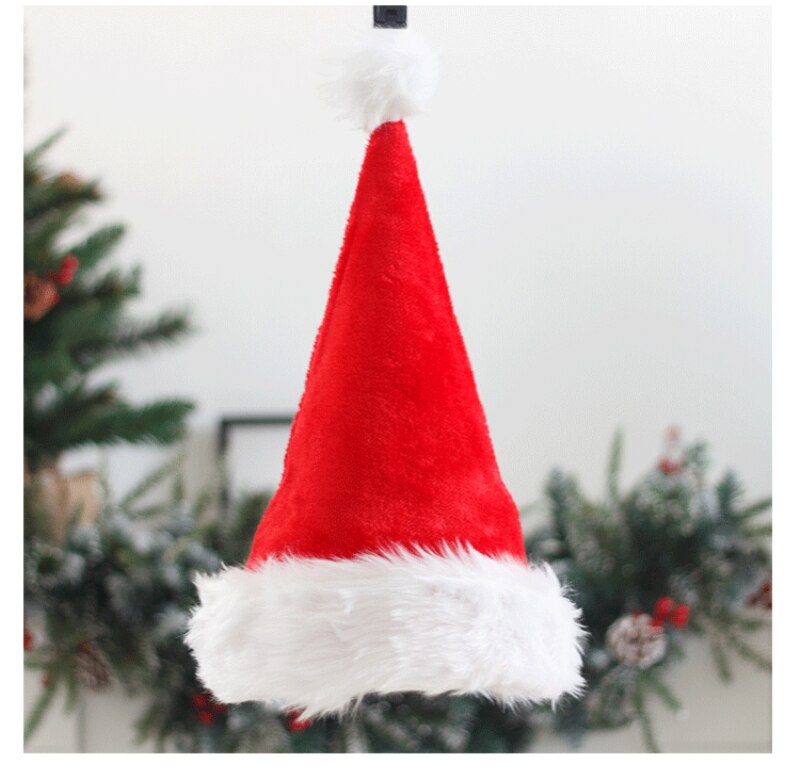 Navidad Year Thick Plush Christmas Hat Adult Kids ... – Grandado