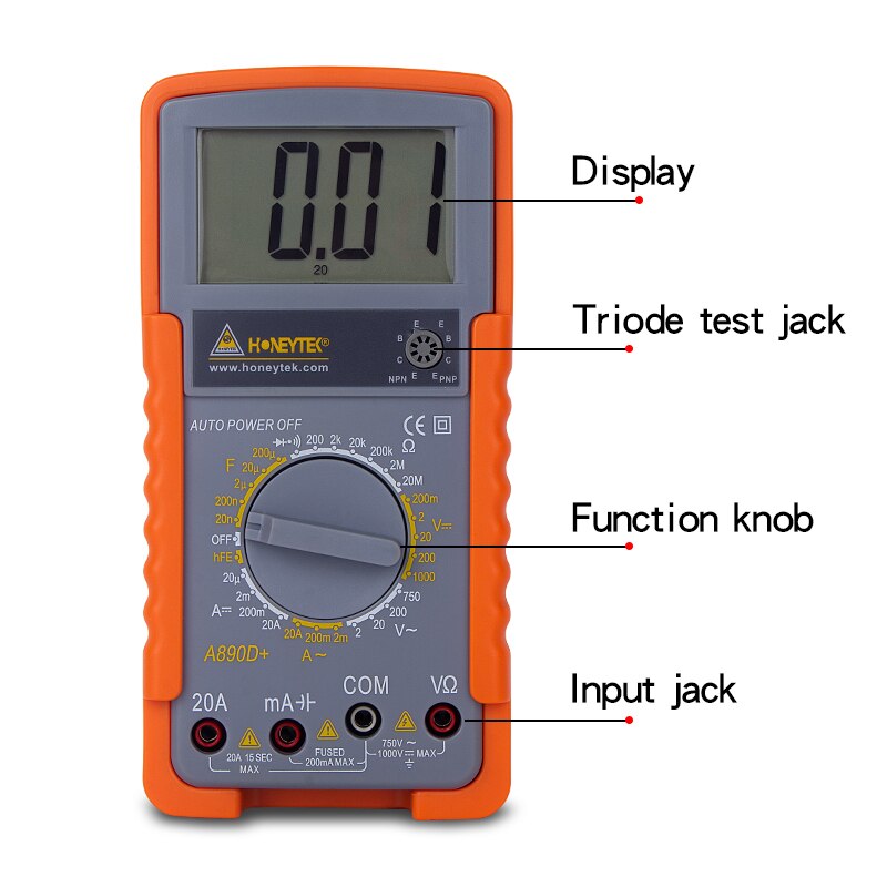 HONEYTEK Digital multimeters ESR Capacitor Tester ... – Grandado