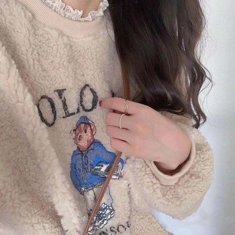 Female Two-piece Retro Chic Lamb Velvet Sweater + ... – Grandado