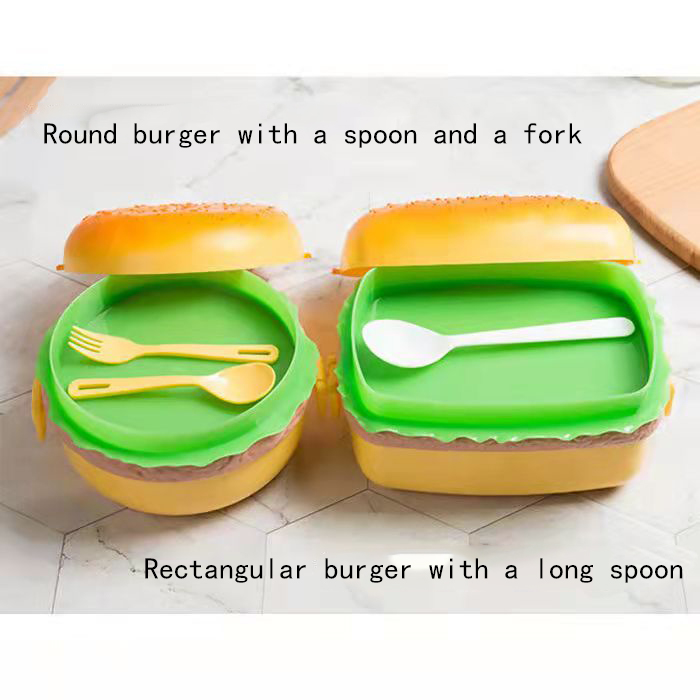 Mini Burger Lunch Box Three-tier Cute Burger Lunch... – Grandado