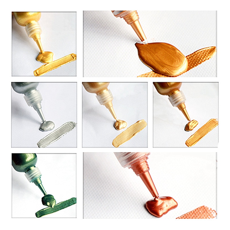 60ml acrylic paint Gold Paint Metallic waterproof ... – Grandado