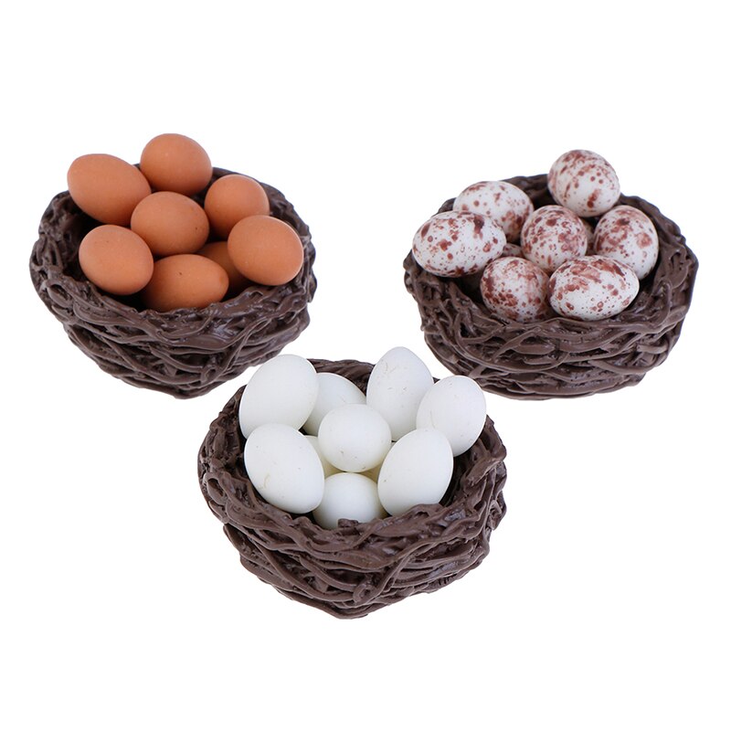 10pcs Mini Dollhouse Eggs + Nest 1/12 Scale Dollho... – Grandado