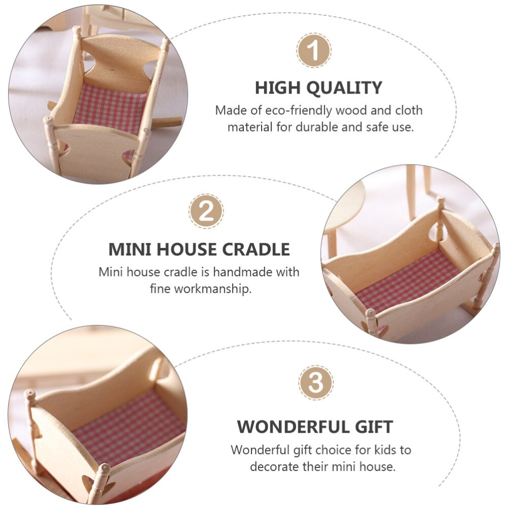 1 Pc Mini House Cradle Model Wooden Doll House Fur... – Grandado