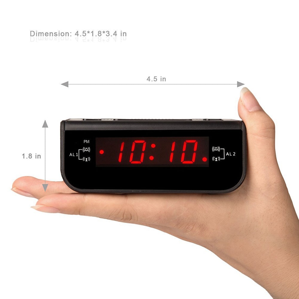 Portable Radio Alarm Clock Digital Dual Little Bat... – Grandado