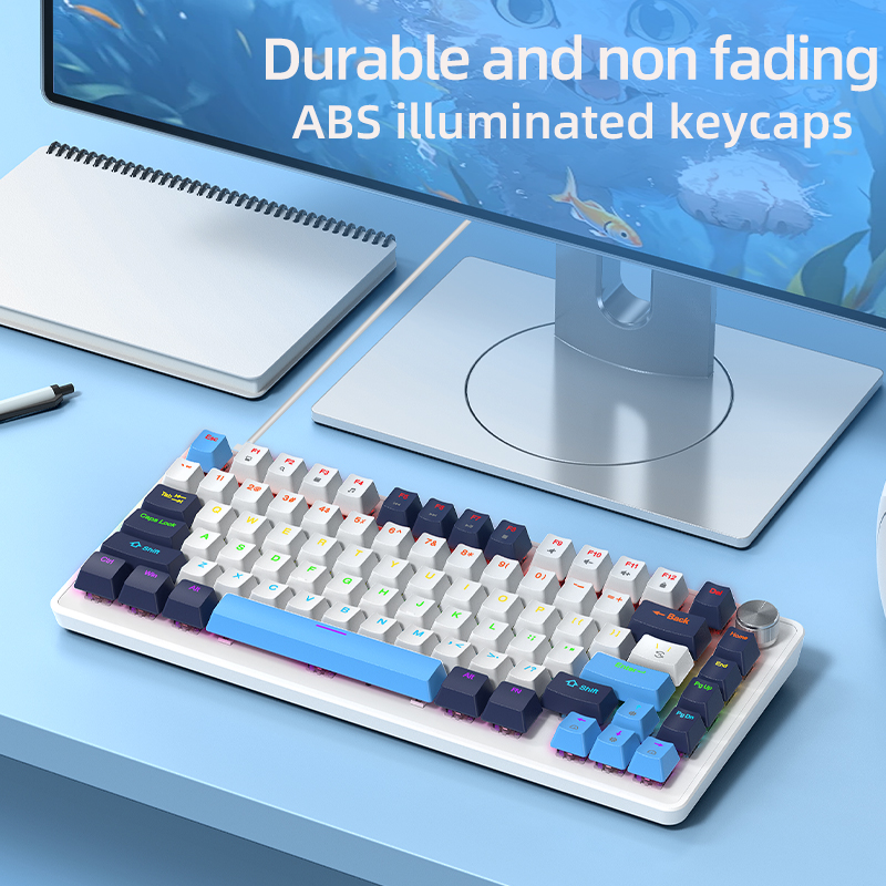 APAYDO K82 75% Wired Mechanical Keyboard, RGB Back... – Vicedeal