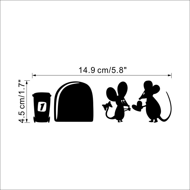 Funny Mouse hole Kitchen Food Bakery wall stickers... – Vicedeal