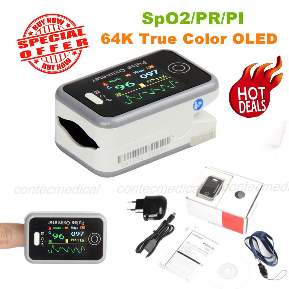 CONTEC CMS50H Finger Pulse Oximeter Sleep Study Sp... – Grandado